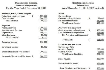Refer to Megatropolis Hospital's financial statements | Chegg.com