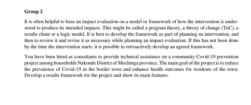 Solved Group 2 It is often helpful to base an impact | Chegg.com