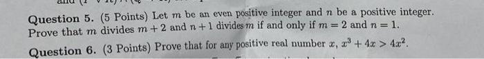 Solved Question 5. (5 Points) Let m be an even positive | Chegg.com
