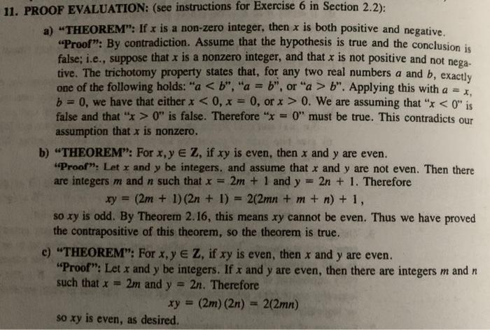 Solved a) "THEOREM": If x is a non-zero integer, then x is | Chegg.com