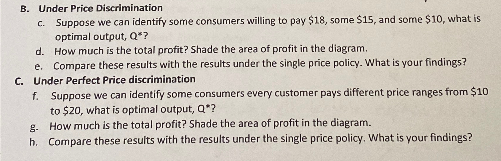B. ﻿Under Price Discriminationc. ﻿Suppose we can | Chegg.com