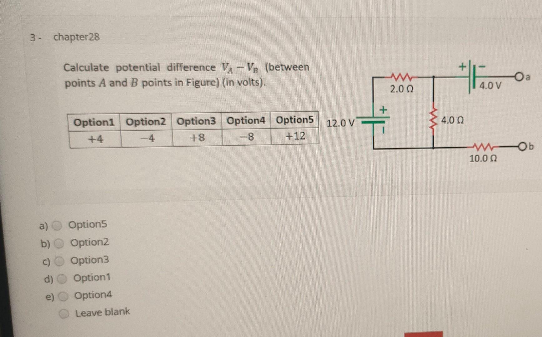 Solved Calculate potential difference VA−VB (between points | Chegg.com