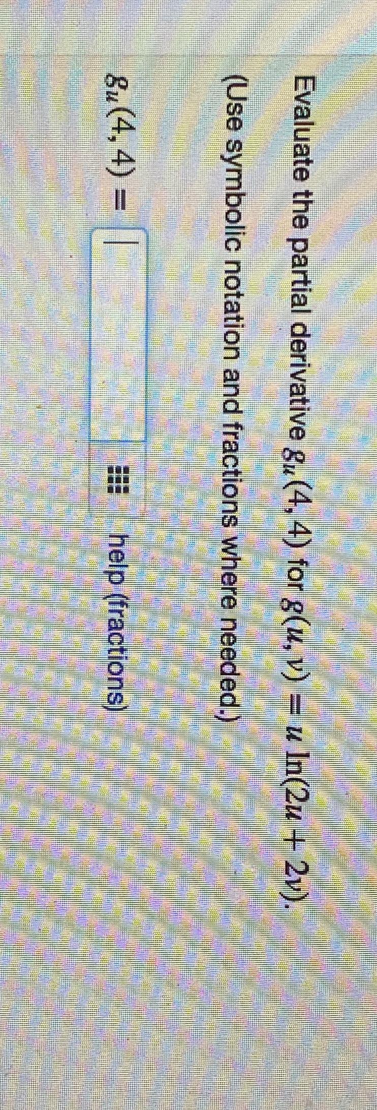 Solved Evaluate the partial derivative gu(4,4) ﻿for | Chegg.com