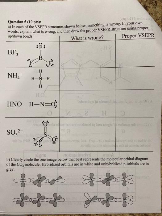 Solved 1) In each of the VSEPR structures below, explain | Chegg.com
