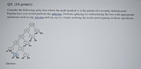 Solved Q3. (10 ﻿points)Consider the following splay tree | Chegg.com
