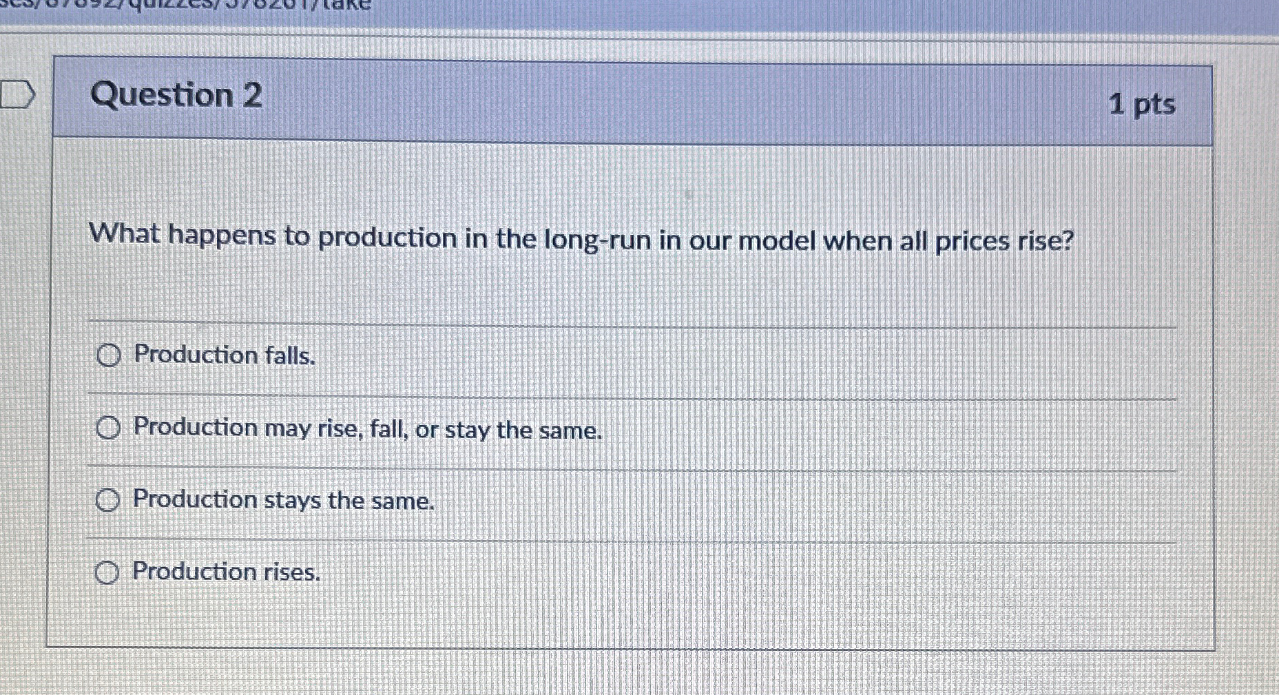 Solved Question 21 ﻿ptsWhat happens to production in the | Chegg.com