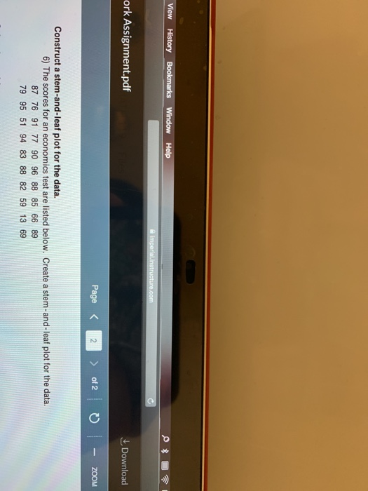Solved View History Bookmarks Window Help Imperial. | Chegg.com