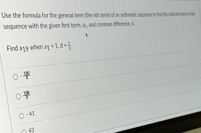 Solved Use the formula for the general term (the nth term) | Chegg.com