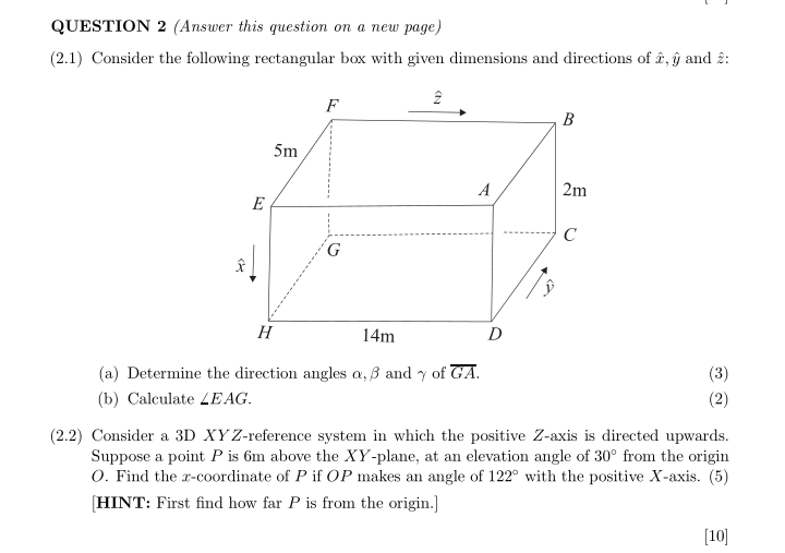 Solved QUESTION 2 (Answer this question on a new page) (2.1) | Chegg.com