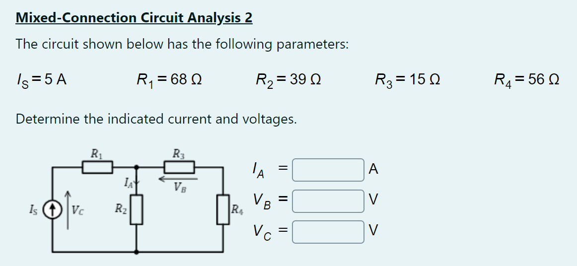 Solved Mixed-Connection Circuit Analysis 2The circuit shown | Chegg.com