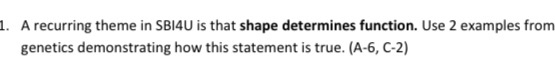 Solved 1. A recurring theme in SBI4U is that shape | Chegg.com