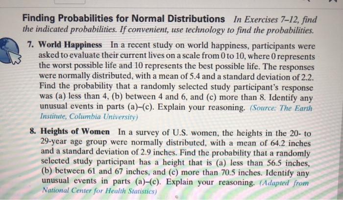 Solved Finding Probabilities for Normal Distributions In | Chegg.com