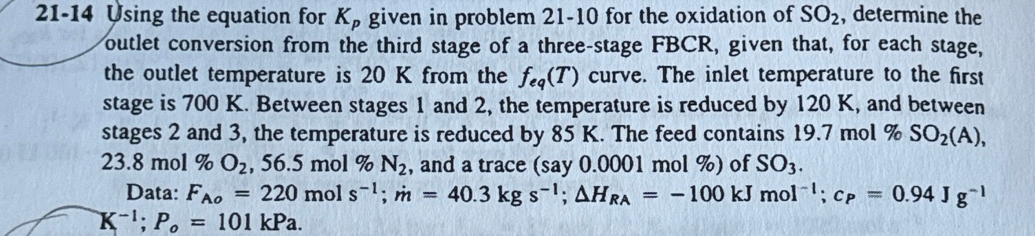Solved 21-14 ﻿Using the equation for Kp ﻿given in problem | Chegg.com