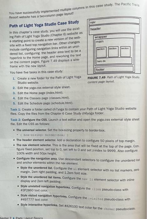 Solved You have successfully implemented multiple columns in | Chegg.com