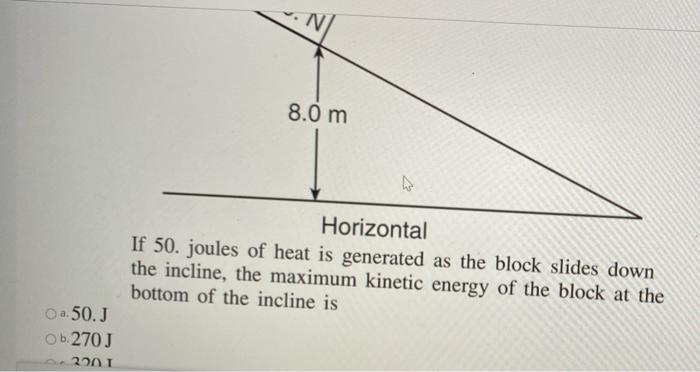 Solved QUESTION 7 A block weighing 40. newtons is released | Chegg.com