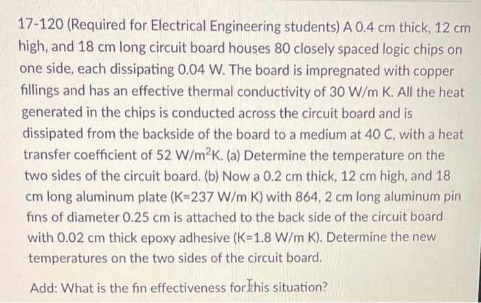 Solved 17-120 (Required for Electrical Engineering students) | Chegg.com