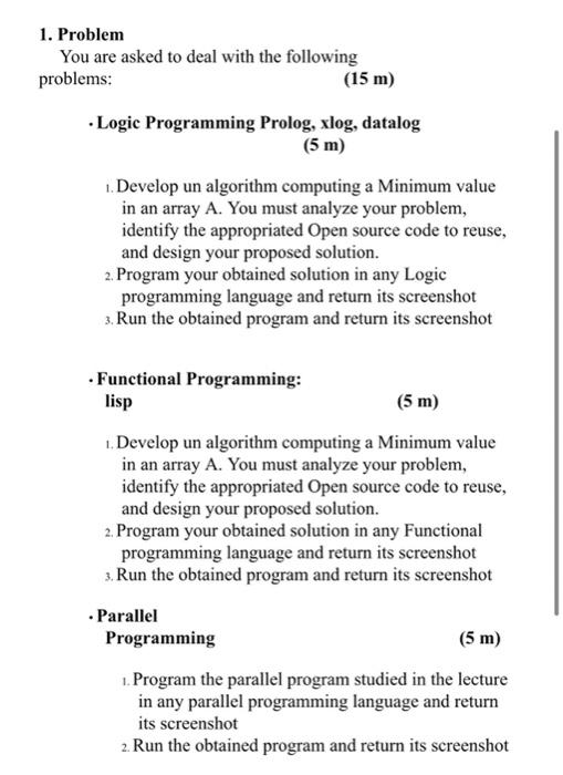 Solved 1. Problem You are asked to deal with the following | Chegg.com