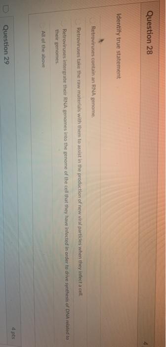 Solved Question 28 Identify true statement Retroviruses | Chegg.com