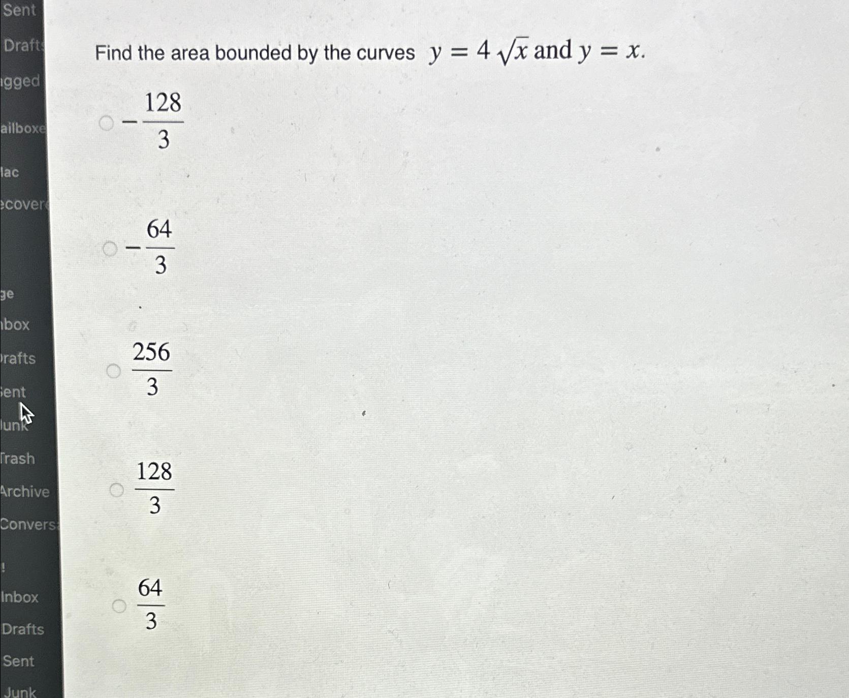 Solved Find the area bounded by the curves y=4x2 ﻿and | Chegg.com