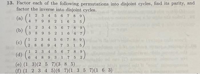 Solved 13. Factor each of the following permutations into | Chegg.com