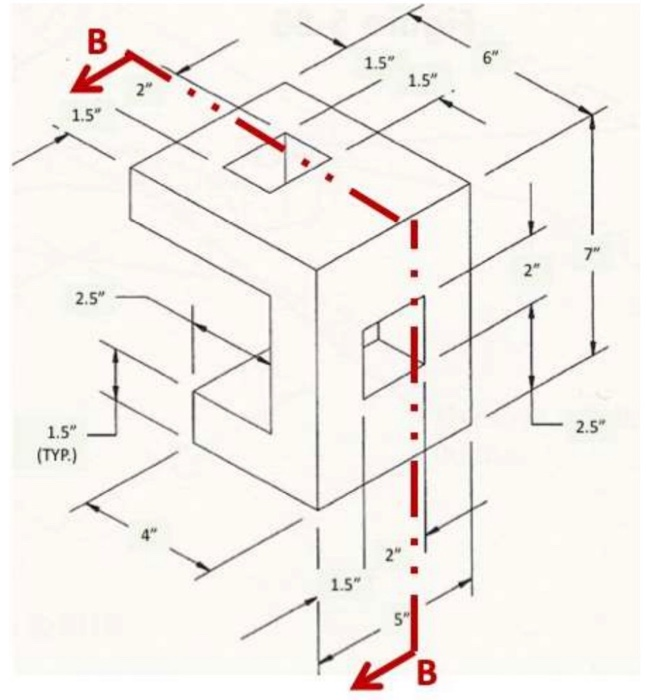 Solved sketch this multi-view (front-side-top) and | Chegg.com