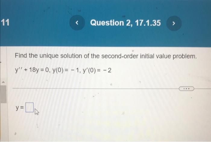 Solved Find the unique solution of the second-order initial | Chegg.com