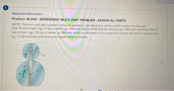 Solved Required information Problem 16.043 - DEPENDENT | Chegg.com
