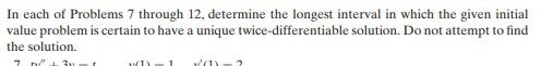 Solved In each of Problems 7 through 12 , determine the | Chegg.com