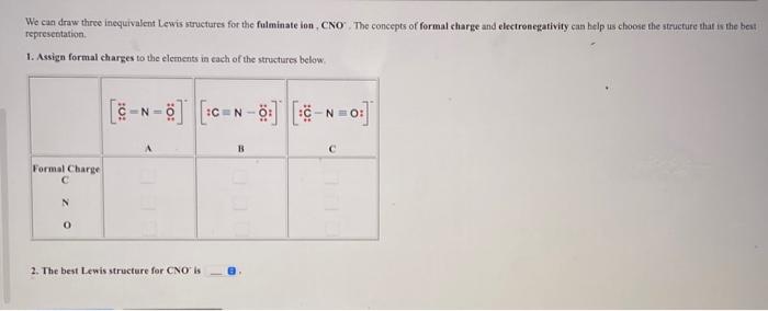 Solved We can draw three inequivalent Lewis structures for | Chegg.com