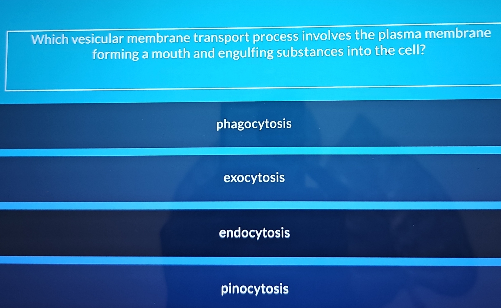 Solved Which vesicular membrane transport process involves | Chegg.com