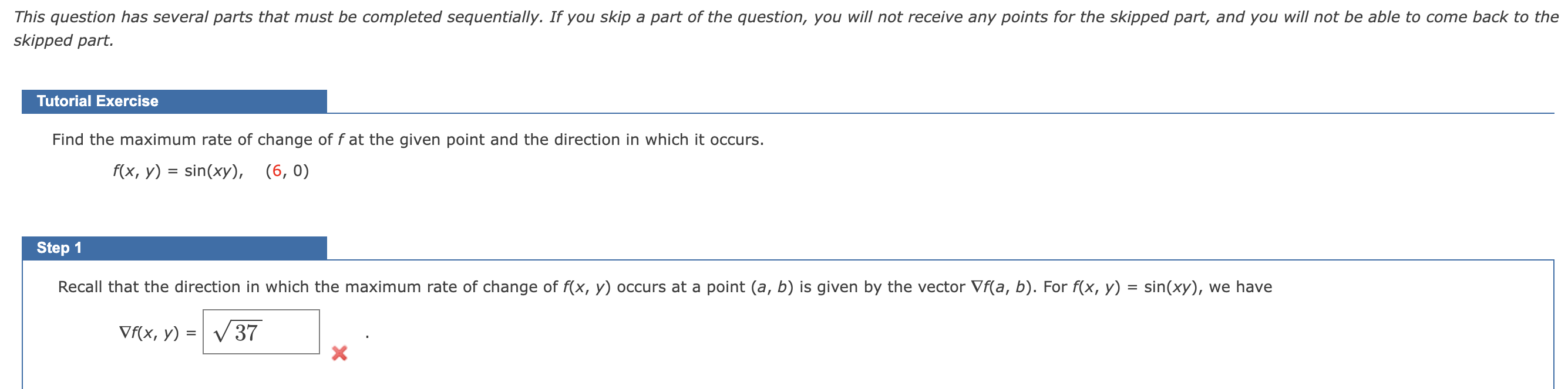 Solved I have tried the answers: 6, {0,1}, {0,6}, ﻿sqrt(37) | Chegg.com