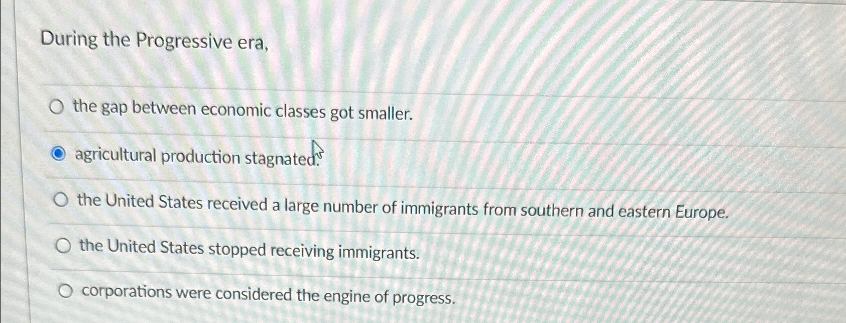 Solved During the Progressive era,the gap between economic | Chegg.com