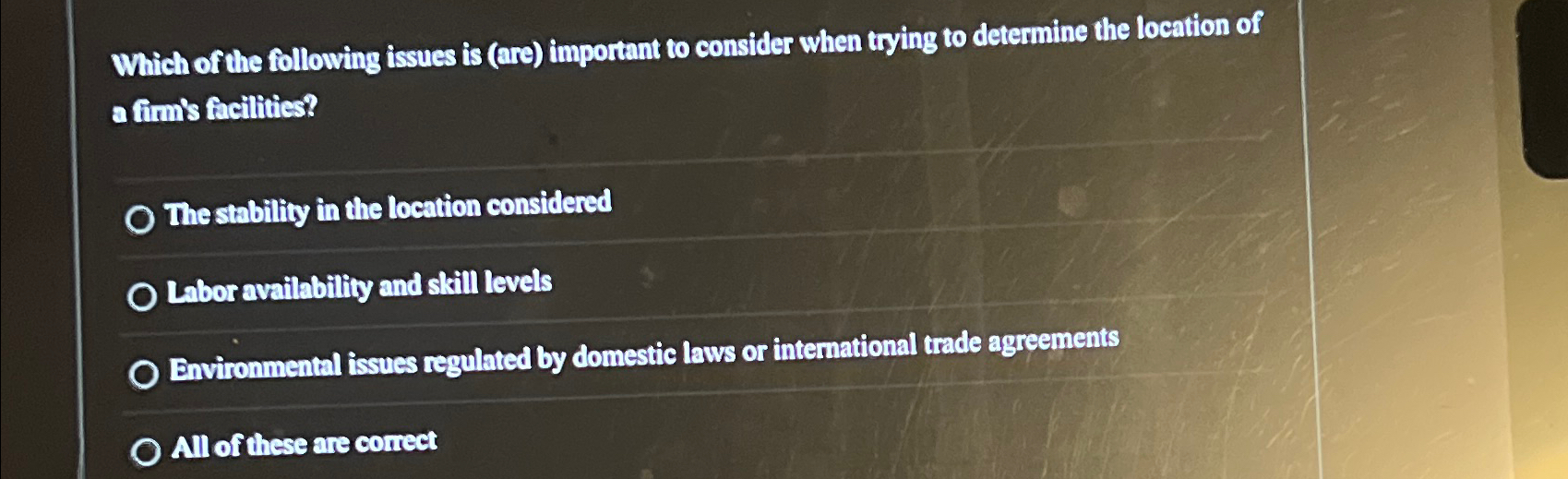 Solved Which of the following issues is (are) ﻿important to | Chegg.com