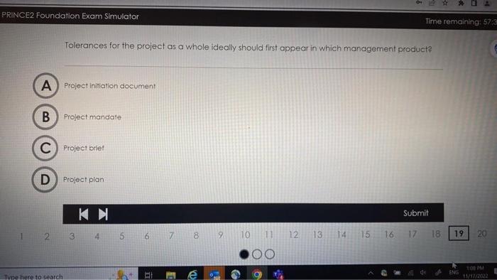 Solved Tolerances for the project as a whole ideally should | Chegg.com