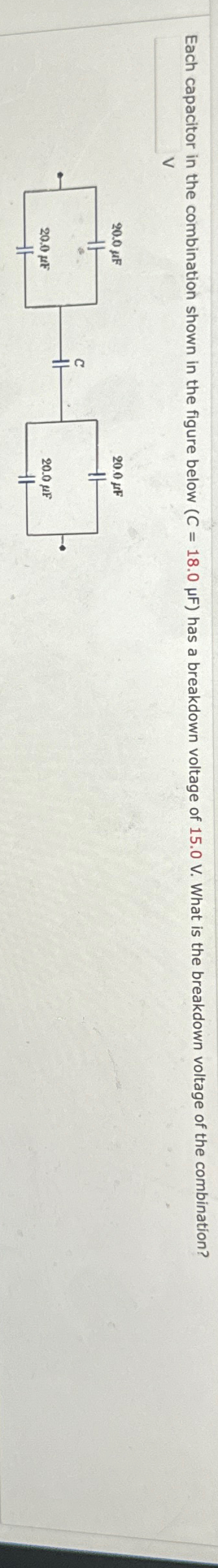 Solved Each capacitor in the combination shown in the figure | Chegg.com