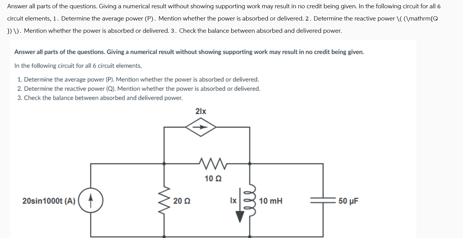 Solved Answer all parts of the questions. Giving a numerical | Chegg.com