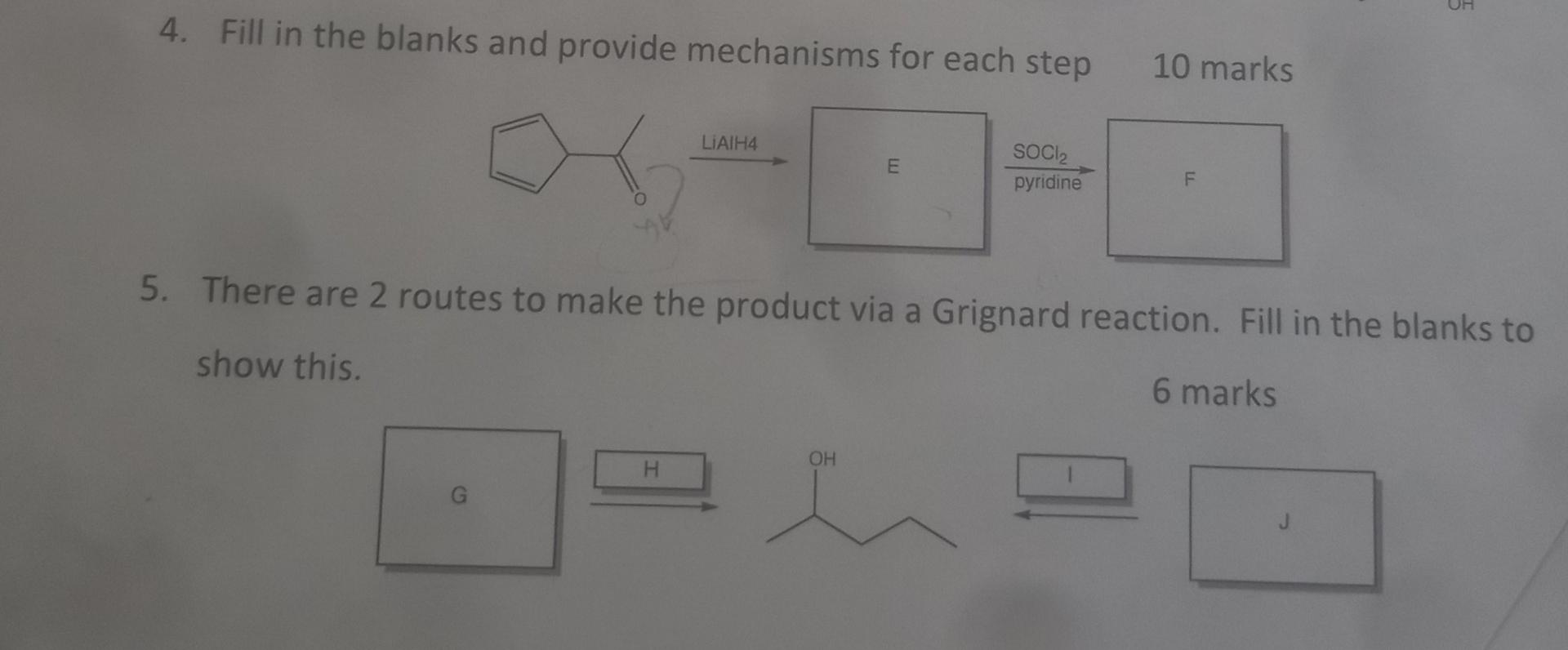 Solved 4. Fill in the blanks and provide mechanisms for each | Chegg.com