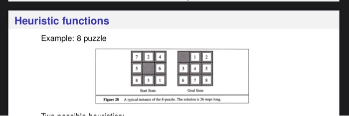 Solved 1. Write programs to solve the 8-puzzle problem using | Chegg.com