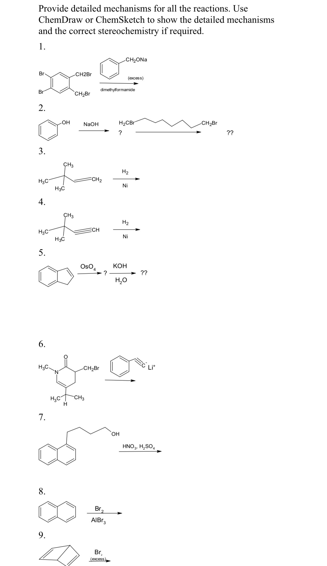 Solved Provide detailed mechanisms for all the reactions. | Chegg.com