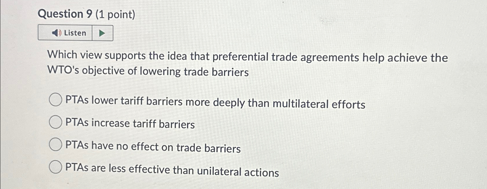 Solved Question 9 (1 ﻿point)Which view supports the idea | Chegg.com