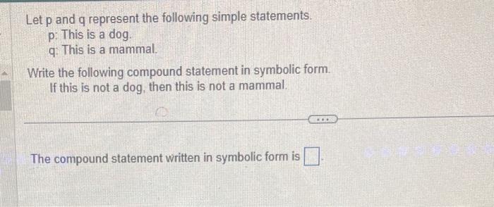 Solved Let p and q represent the following simple | Chegg.com