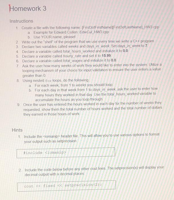 Solved Homework 3 Instructions 1. Create a file with the | Chegg.com