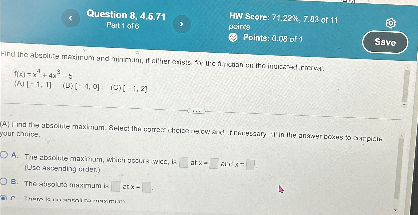 Solved Question 8, 4.5.71Part 1 ﻿of 6HW Score: 71.22%,7.83 | Chegg.com