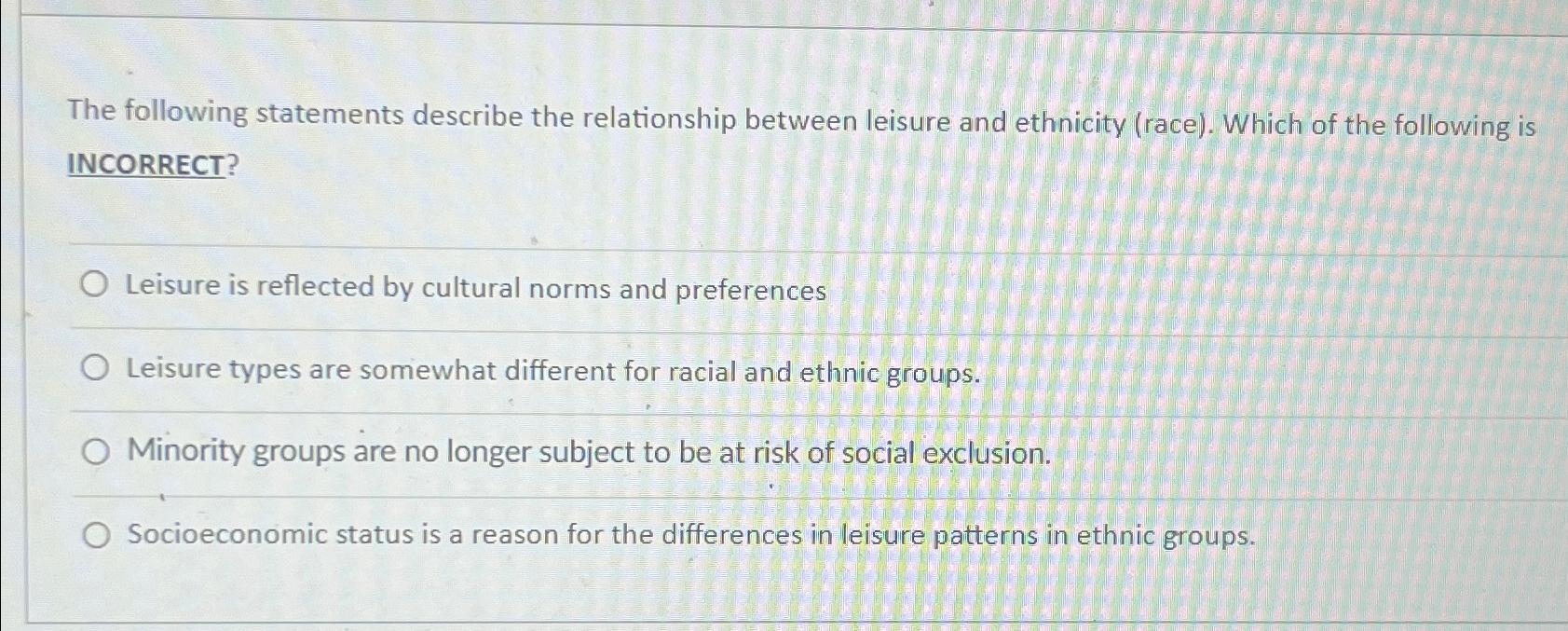 Solved The following statements describe the relationship | Chegg.com