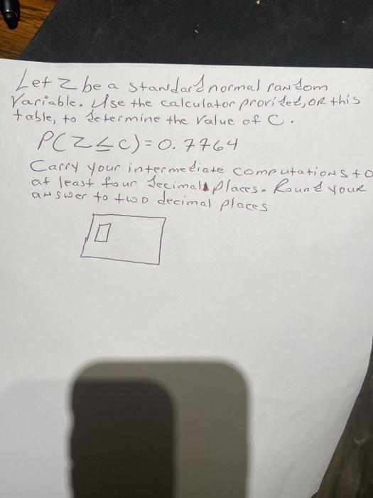 Solved Letz bea Standard normal random Variable. Ilse the | Chegg.com