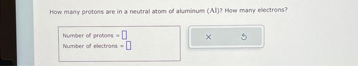 Solved How many protons are in a neutral atom of aluminum | Chegg.com