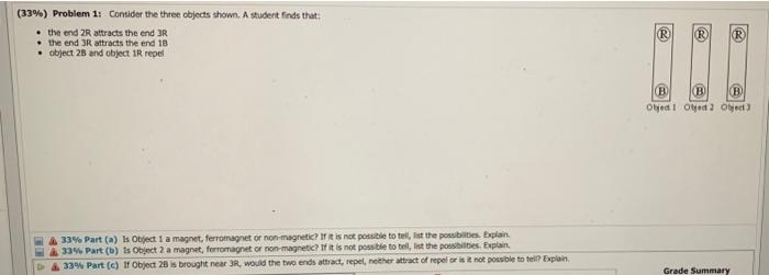 Solved (33\%) Problem 1: Consider the three objects shown. A | Chegg.com