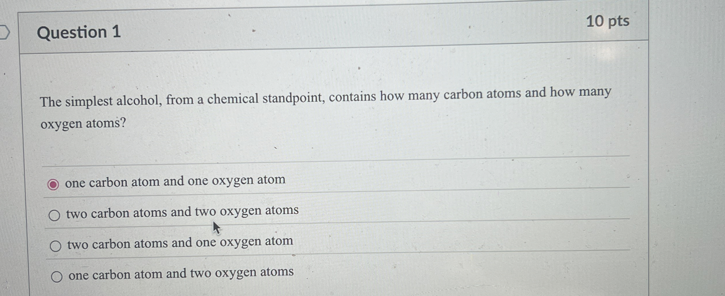 Solved Question 1The simplest alcohol, from a chemical | Chegg.com