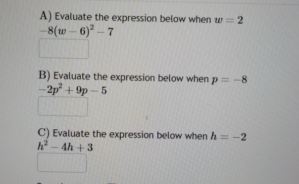 Solved A) ﻿Evaluate the expression below when | Chegg.com
