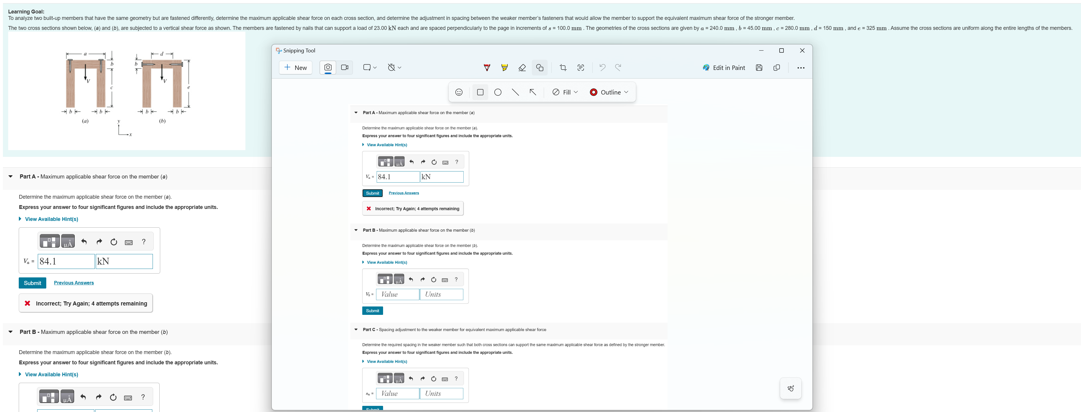 Solved Learning Goal:Part A - ﻿Maximum applicable shear | Chegg.com